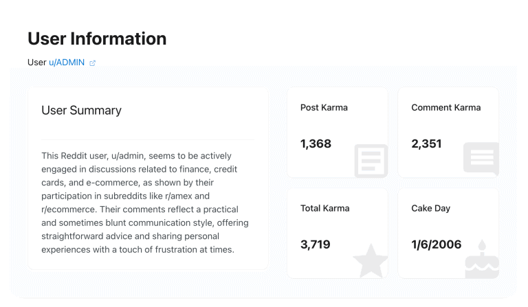 Reddit User Profile Analysis (Free & Instant)
